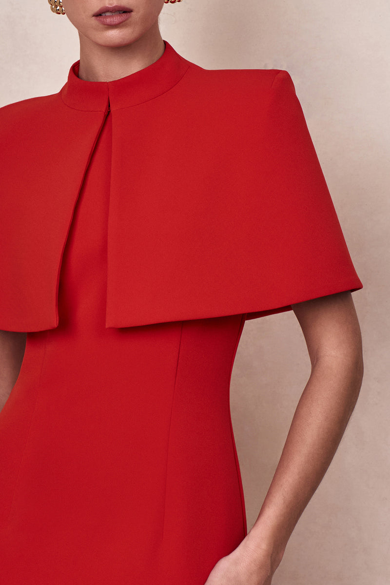 Deva Red High-Neck Cape – Club L London - USA