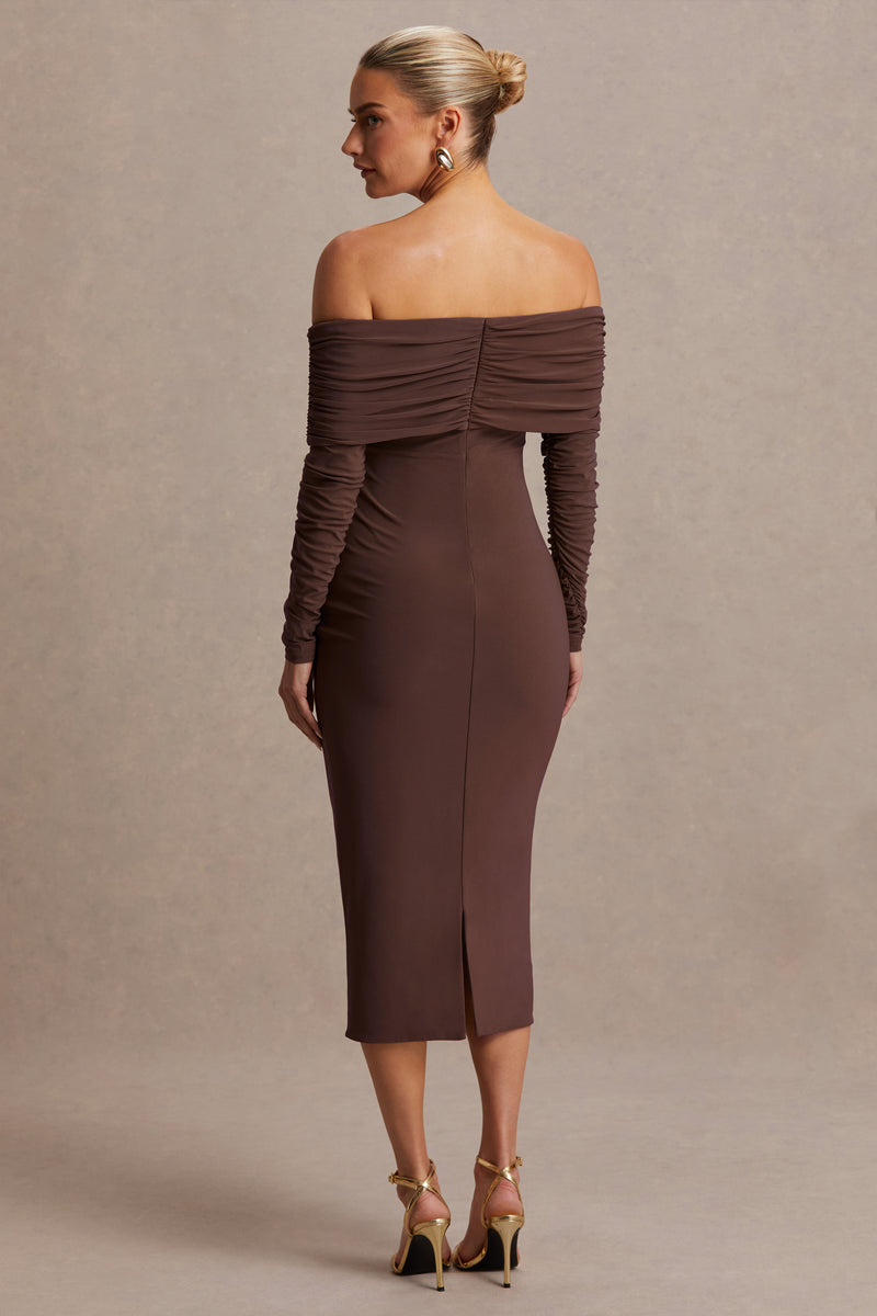 Elspeth Brown Bardot-Neck Maternity Midi Dress – Club L London - USA