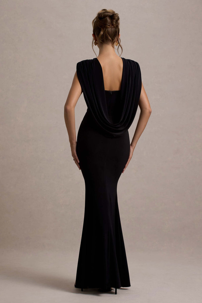 To The Moon Black Cowl-Back Maxi Dress – Club L London - USA