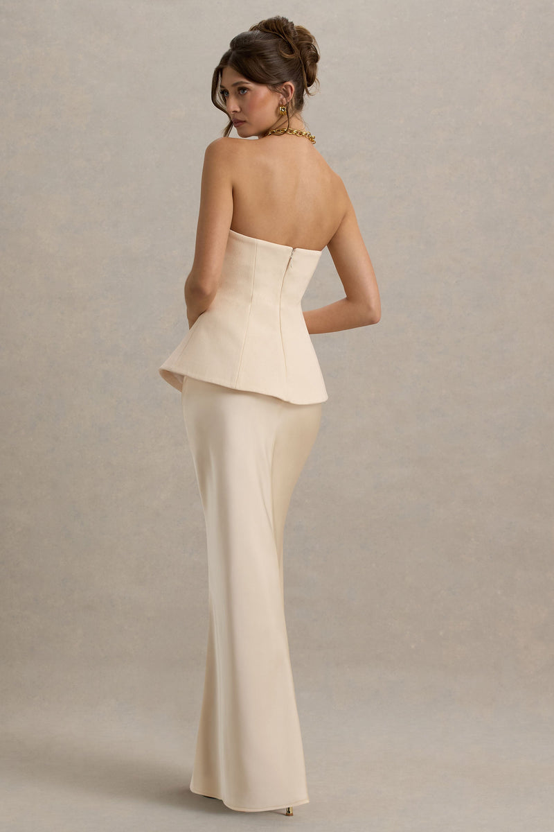 Ohio Champagne Strapless Corset Maxi Dress – Club L London - USA