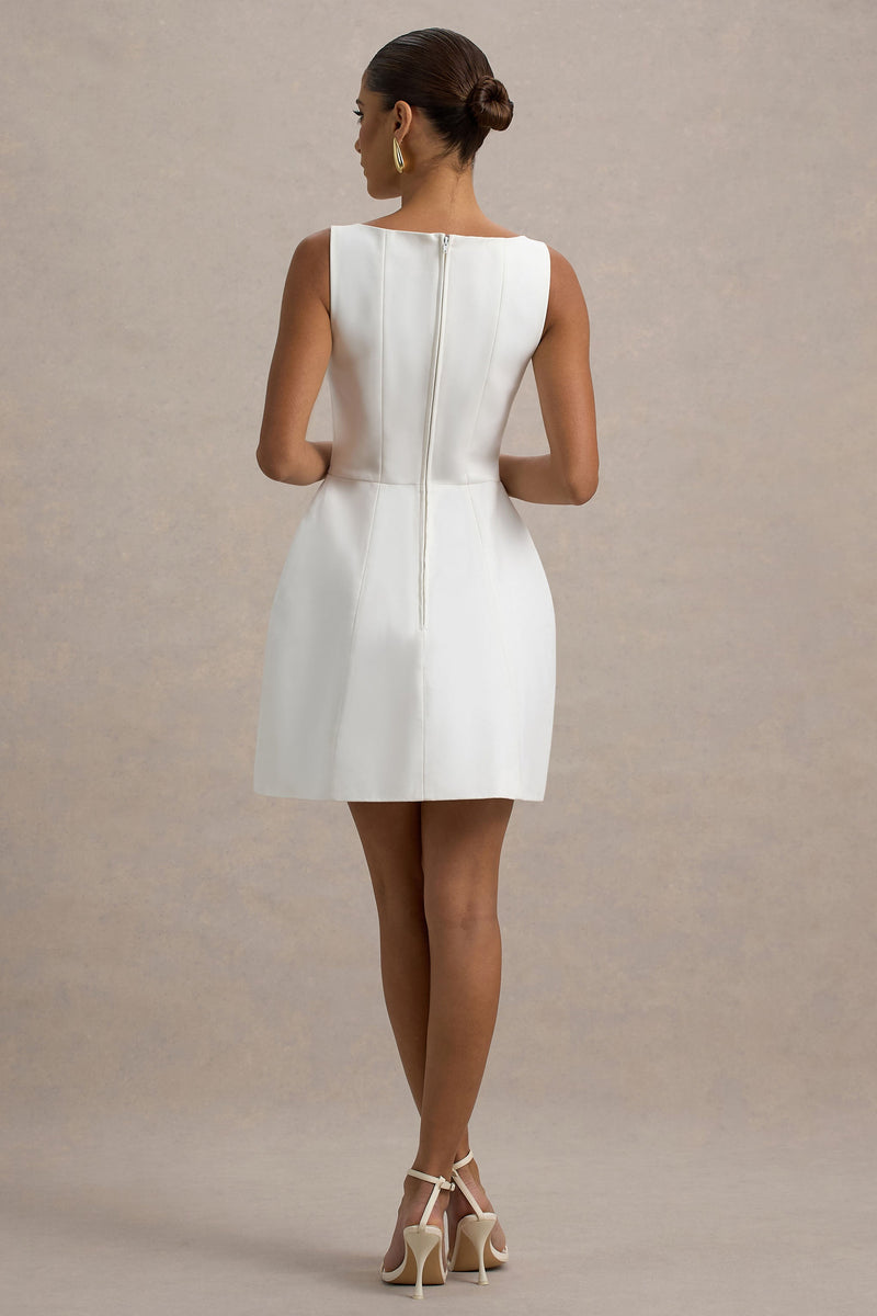 Cheri White Tailored Sleeveless Mini Dress – Club L London - USA