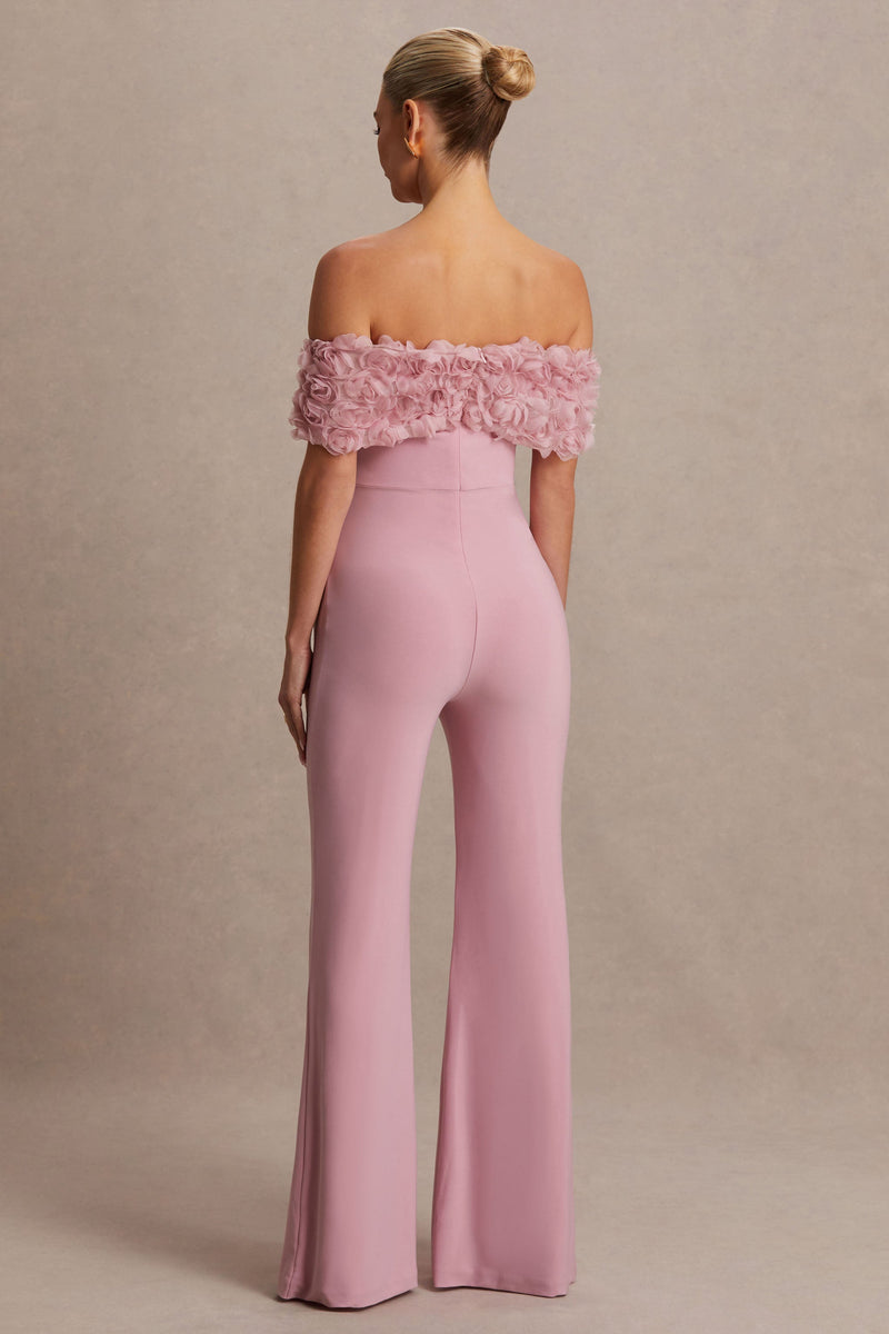 Sallow Pink Floral Bardot Maternity Jumpsuit – Club L London - USA